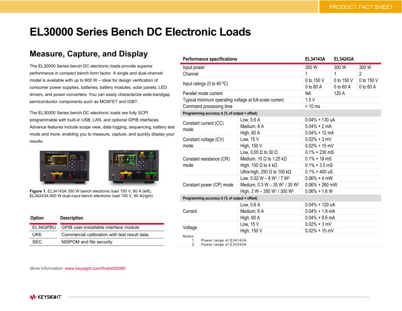 EL30000 Series DC Electronic Loads PDF Asset Page | Keysight
